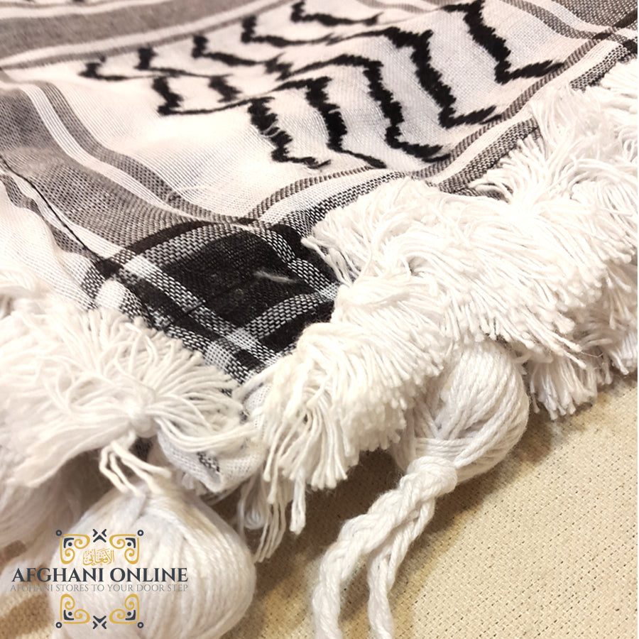Palestinian kufiyeh / Keffiyeh scarf with hadab genuine حطة فلسطينية ي ...