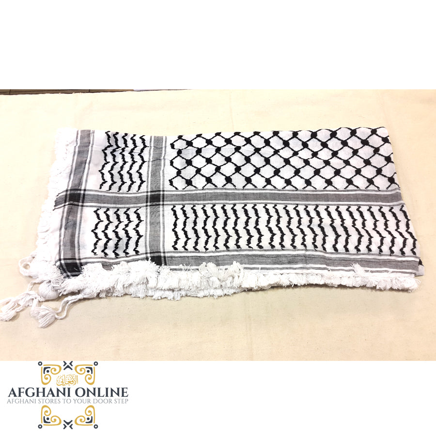 Palestinian kufiyeh / Keffiyeh scarf with hadab genuine حطة فلسطينية ي ...
