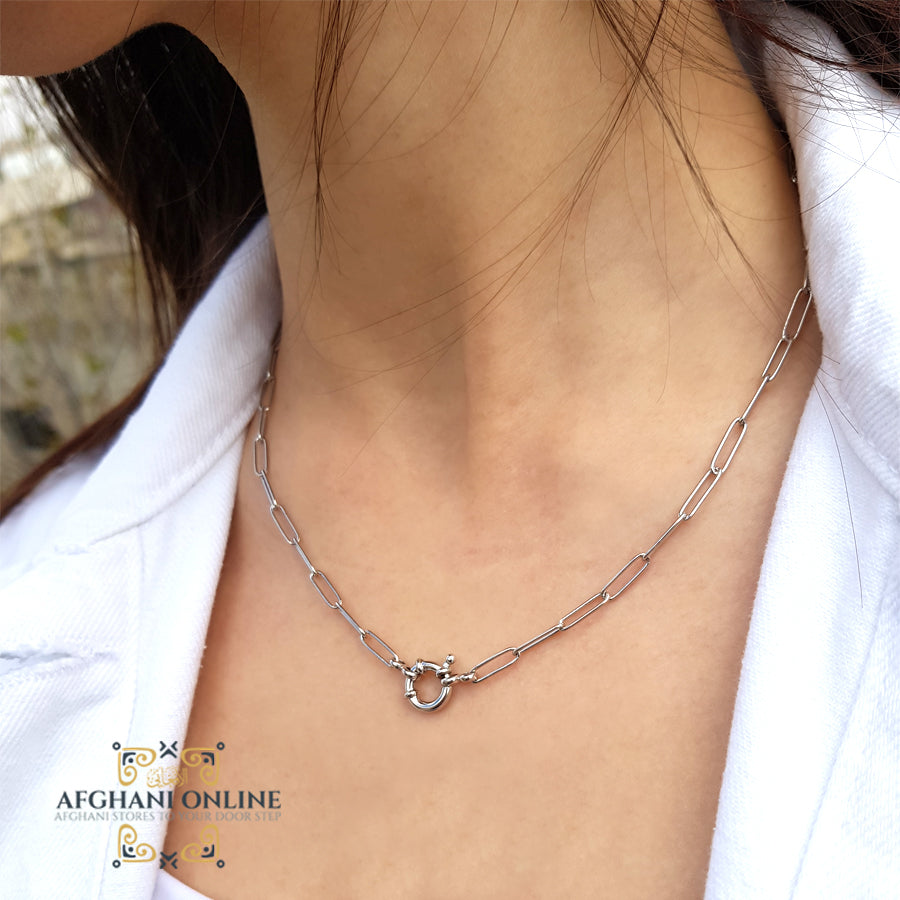 Paper clip Lock Chain necklace – afghanionline.com